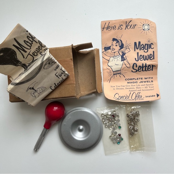 Design | Vtg 195s Magic Jewel Setter Gem Setting Machine Complete Set ...